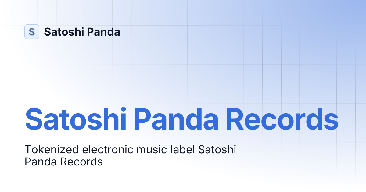 Satoshi Panda Records | Satoshi Panda