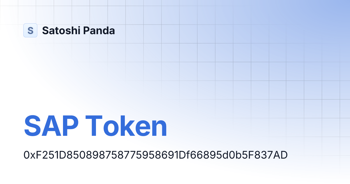 SAP Token | Satoshi Panda