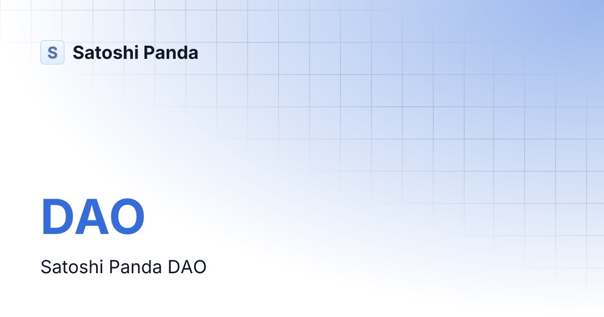 DAO | Satoshi Panda