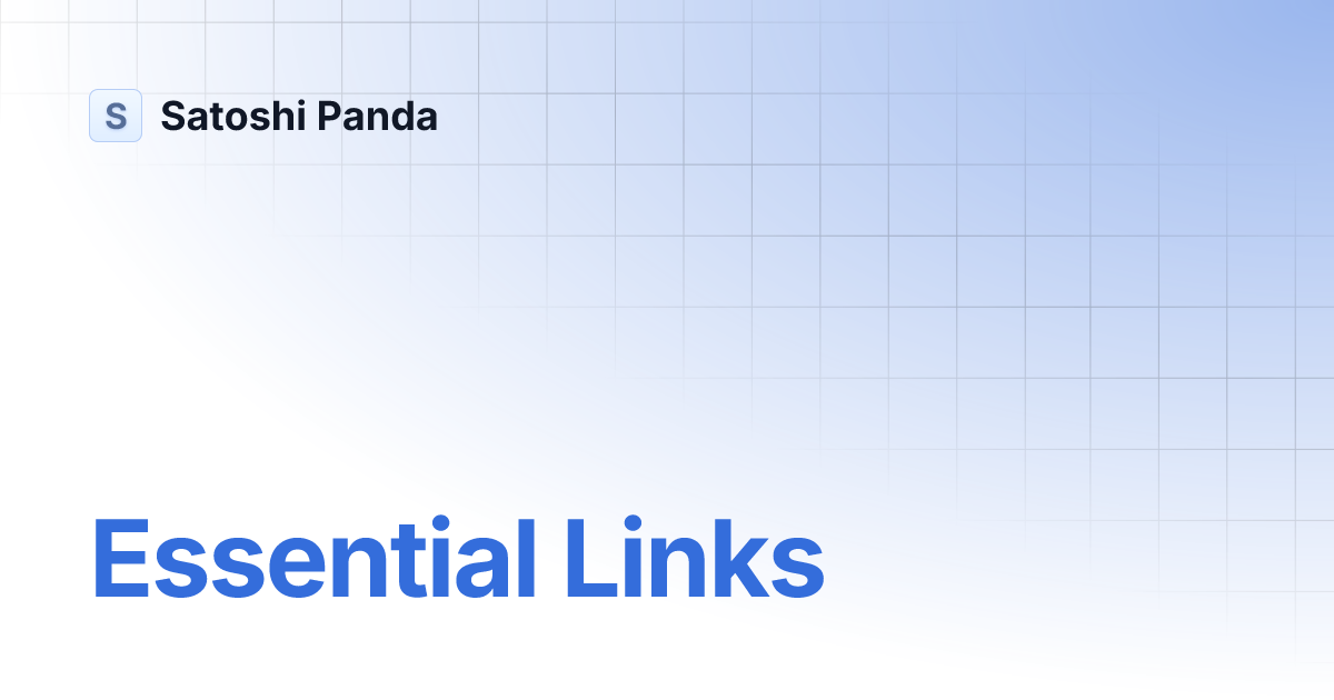 Essential Links | Satoshi Panda